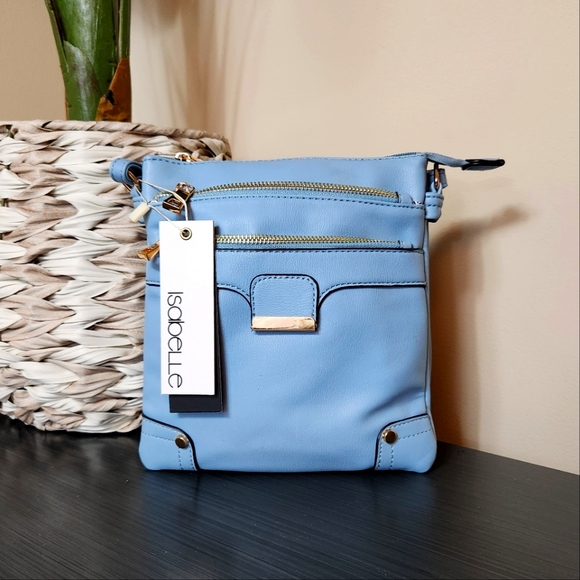 Isabelle | Bags | Isabelle Vegan Light Blue Adjustable Strap Crossbody ...